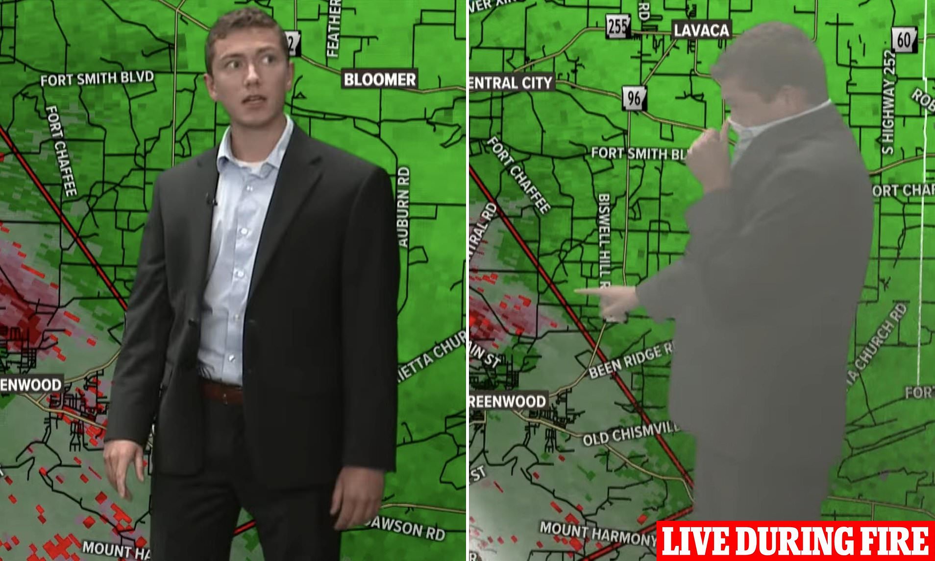 Brave meteorologist stays on air during smoky studio fire so that he ...