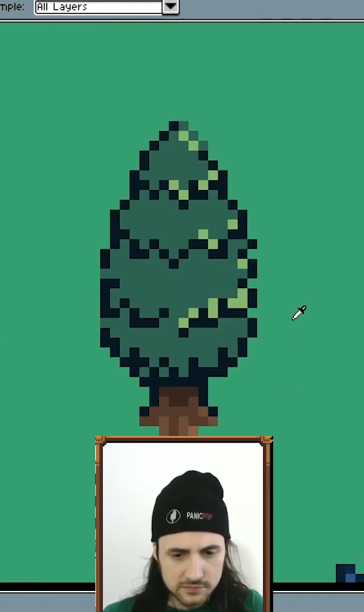 How to color a tree in pixel art