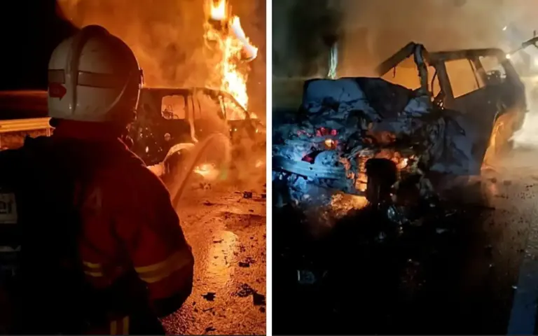 Driver killed after car catches fire in crash with trailer lorry in Perak