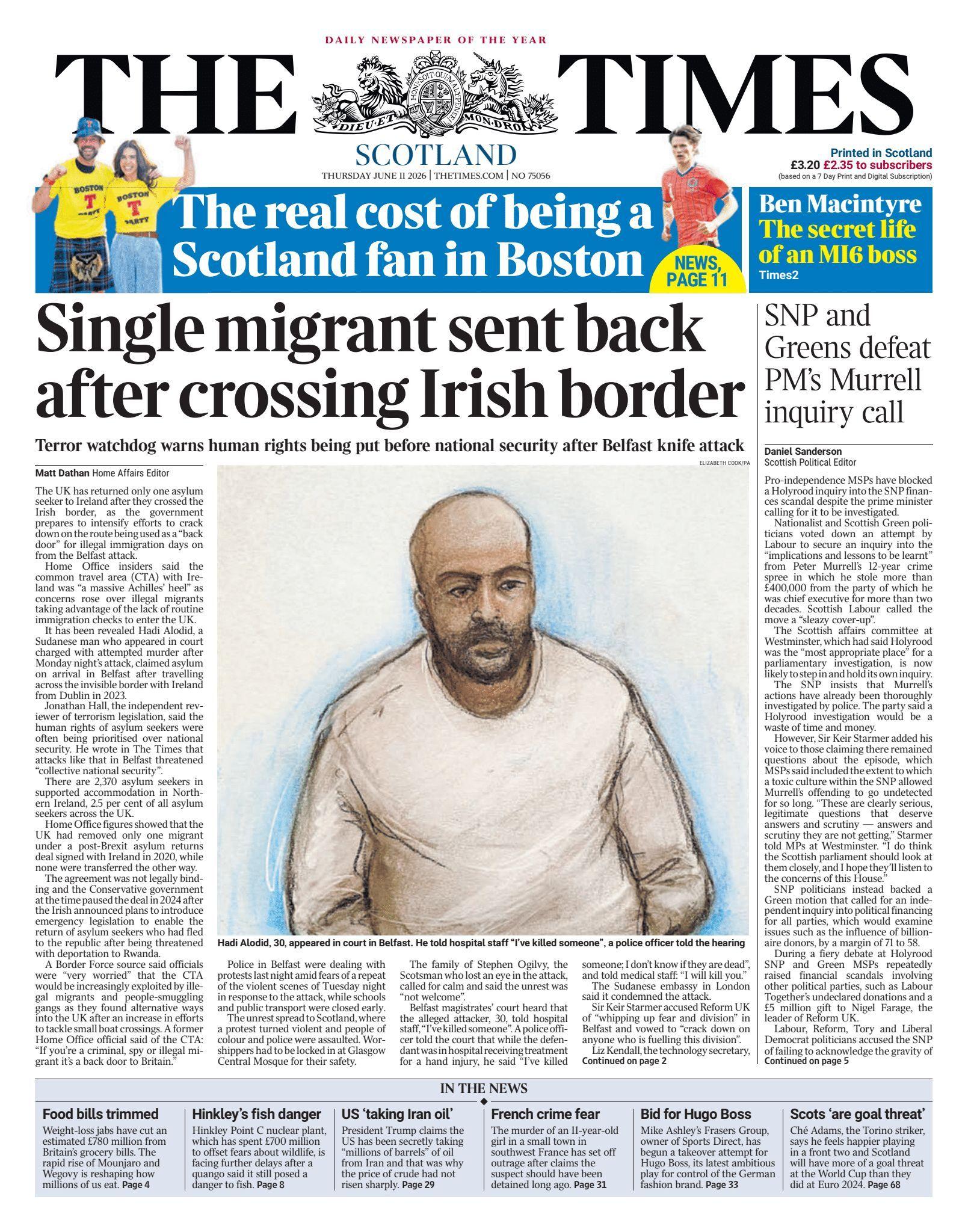 Scotland's papers: Calls for calm after disorder and Tartan Army jets off