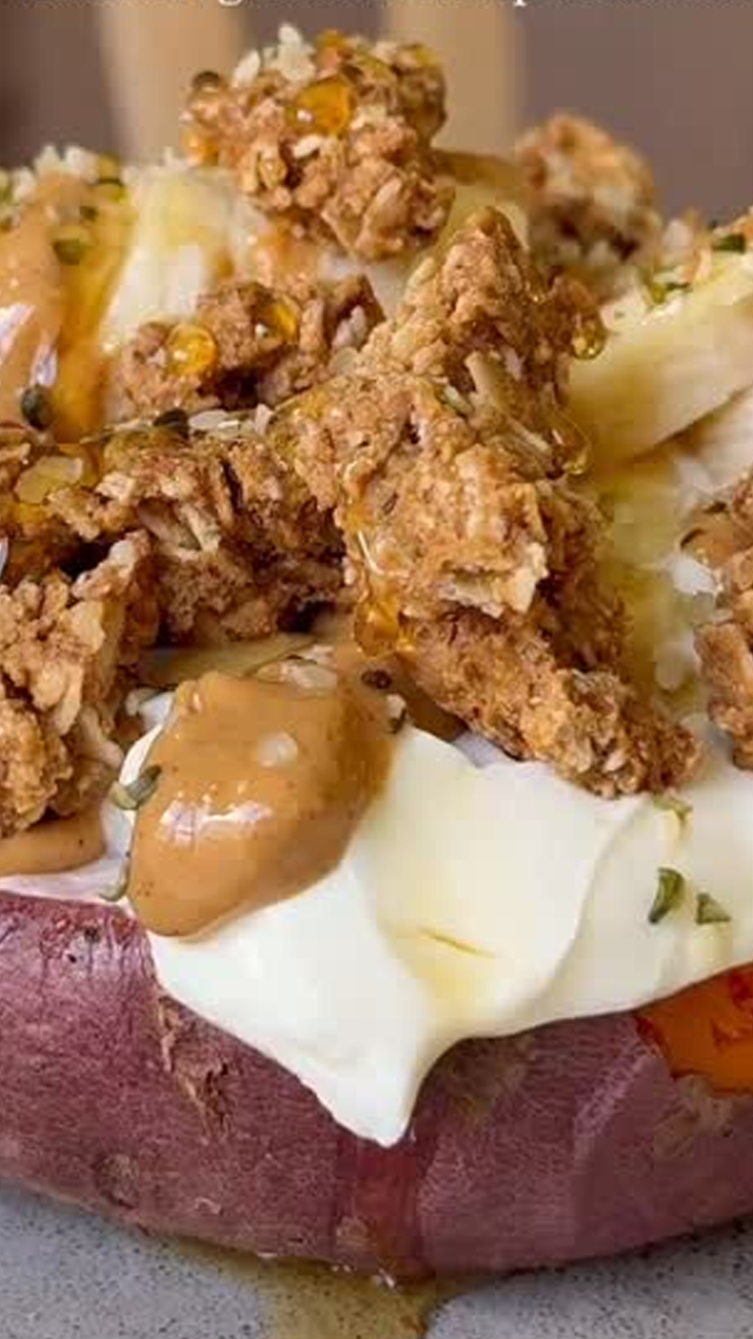 Loaded baked sweet potato breakfast