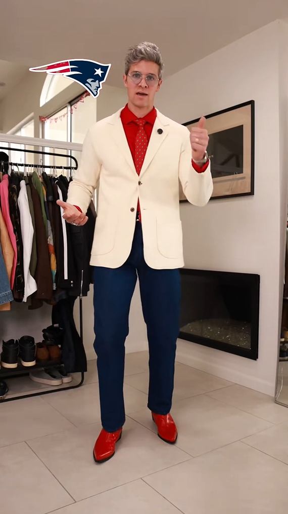 Patriots inspired outfit reaction