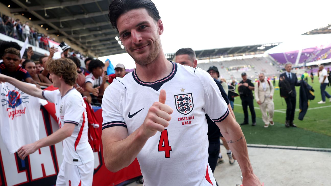 Declan Rice gets telling-off from his mum for getting sunburn at World Cup