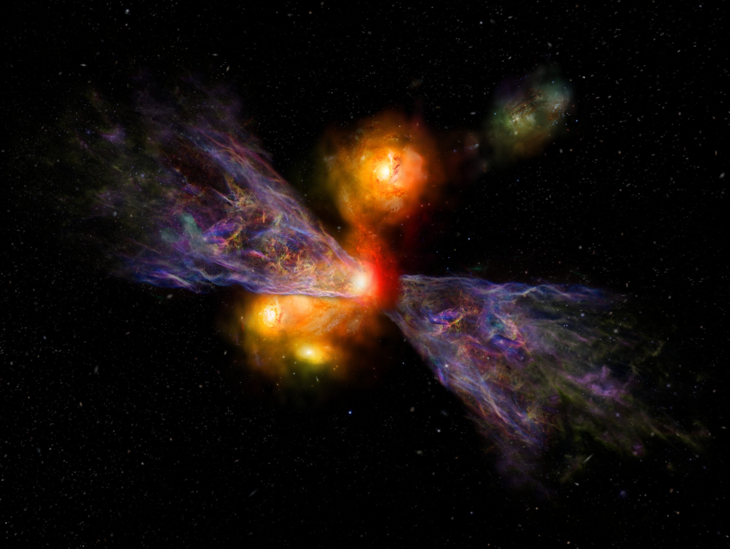 Galaxy-killing wind may explain why giant galaxies died so early