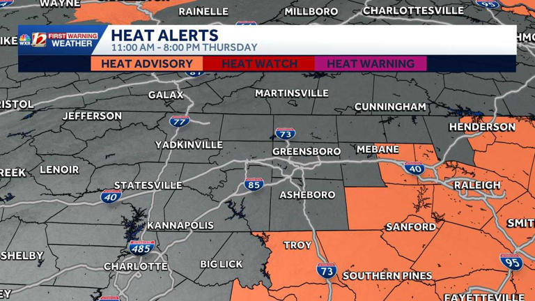 Dangerously high Triad temperatures Friday spark severe storm risk late