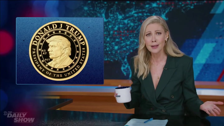Desi Lydic mocks price of Trump’s new commemorative coins