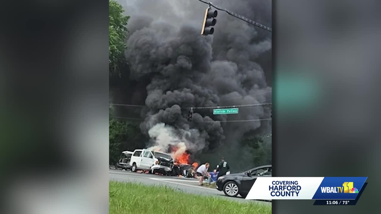 Driver of fleeing car dies in fiery crash in Belcamp, sheriff says
