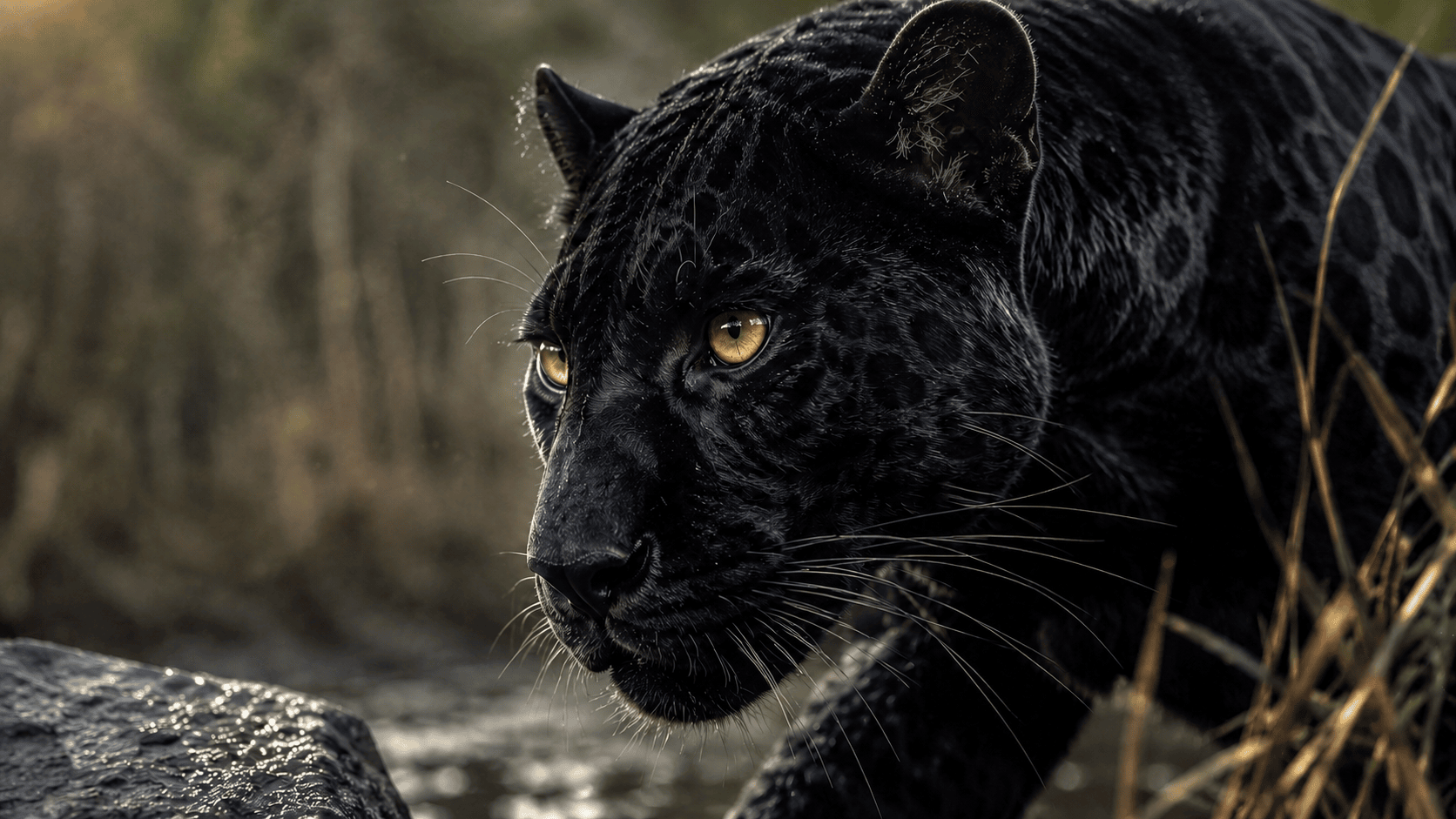 This black leopard’s eyes are built for hunting