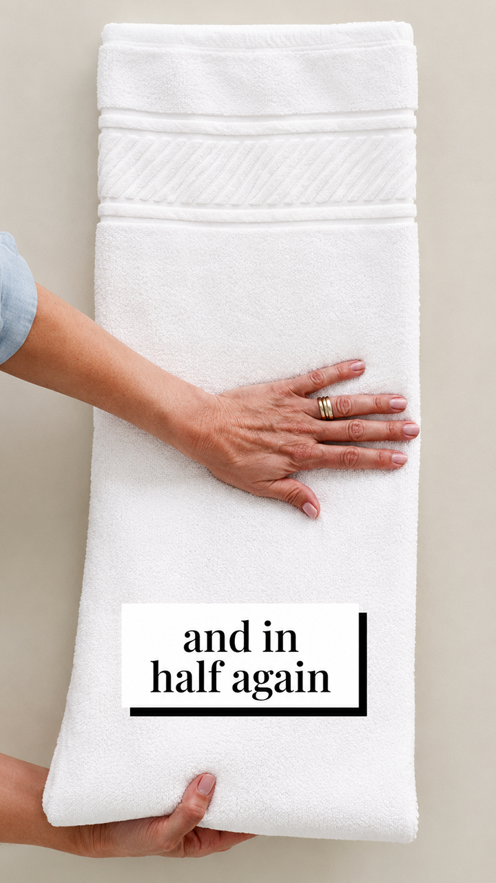 Space-saving bath towel folding techniques for small closets