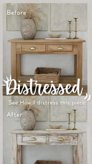My method for distressing timber furniture for a vintage look