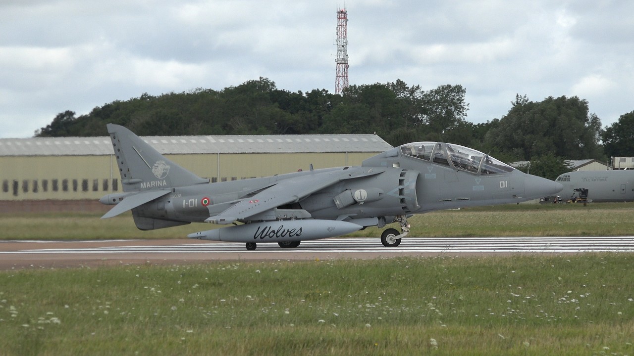Watch this Harrier jump jet lift off almost vertically - "It barely ...