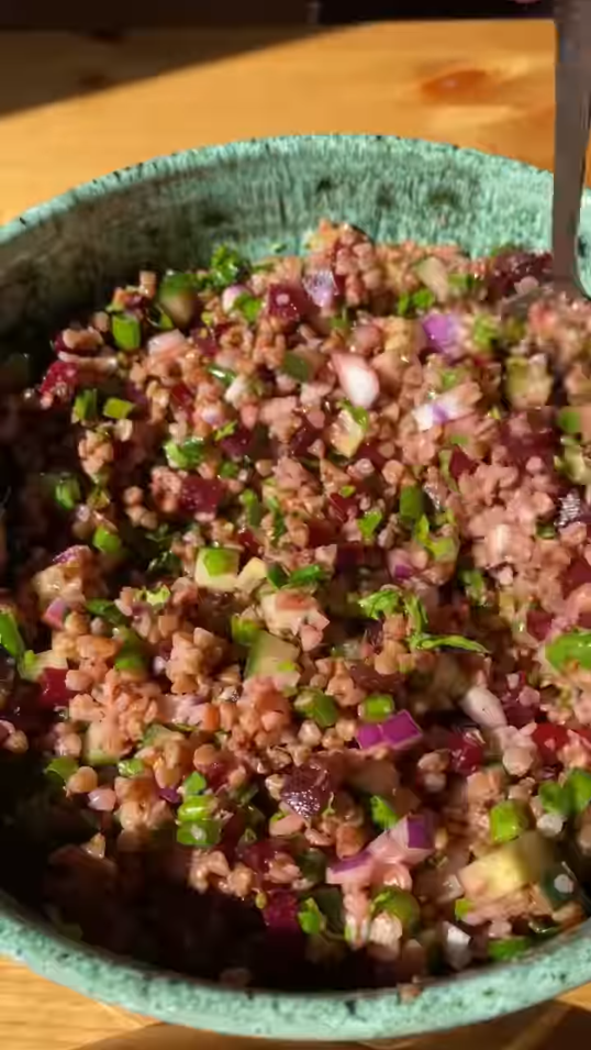 Easy and healthy buckwheat beetroot salad at home