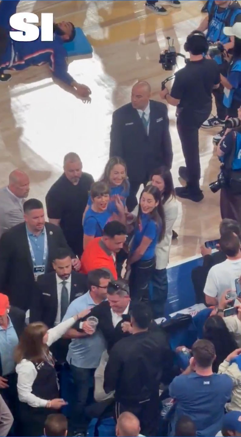 Security stops fan from getting too close to Taylor Swift before Knicks ...