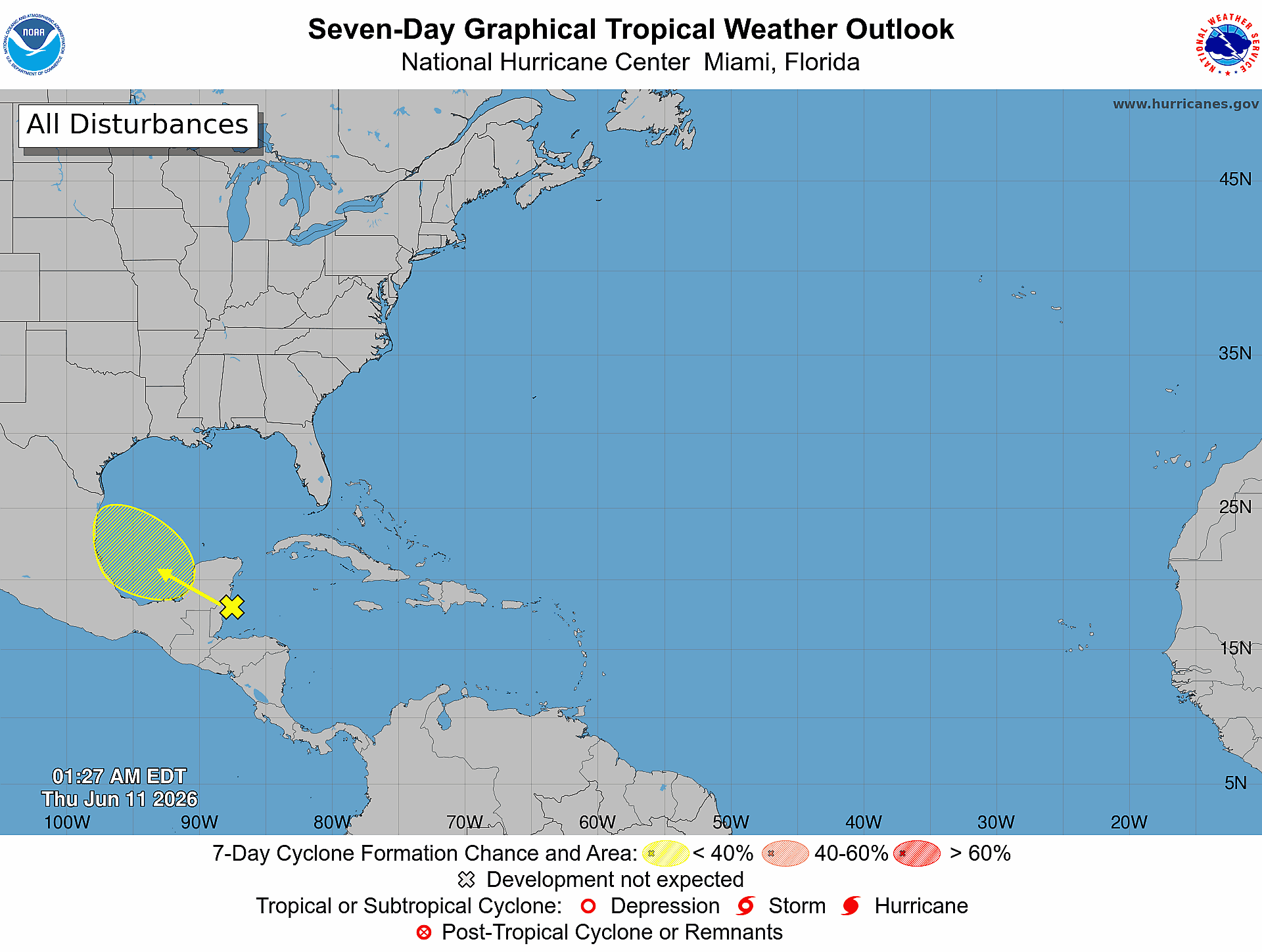 Hurricane Center tracks Gulf disturbance, chances for development