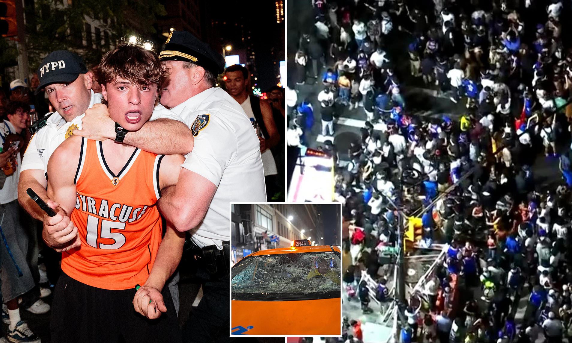 Pandemonium in New York as Knicks fans flood the streets after historic ...