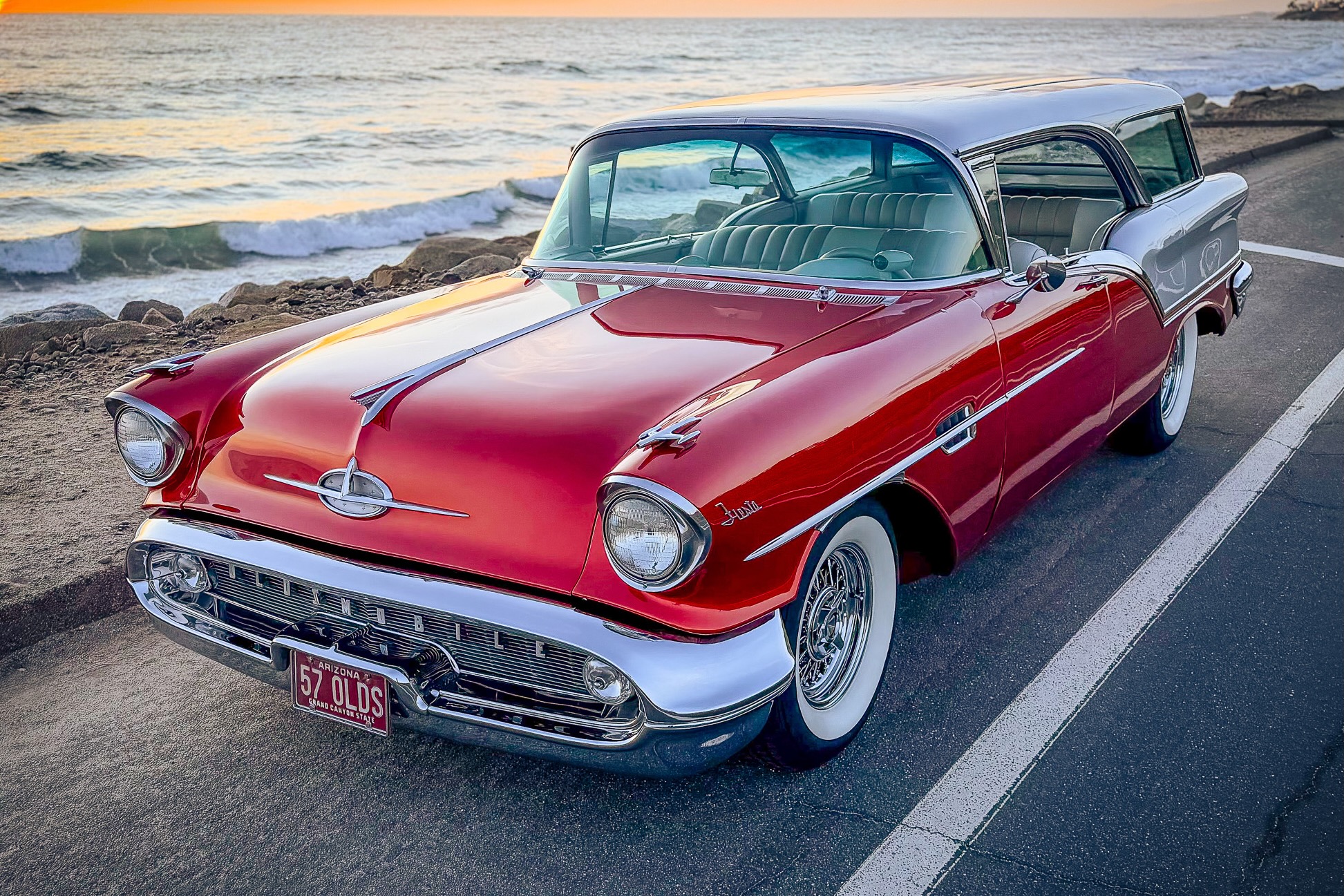 This 1957 Oldsmobile Golden Rocket 88 Fiesta Wagon is begging for a ...