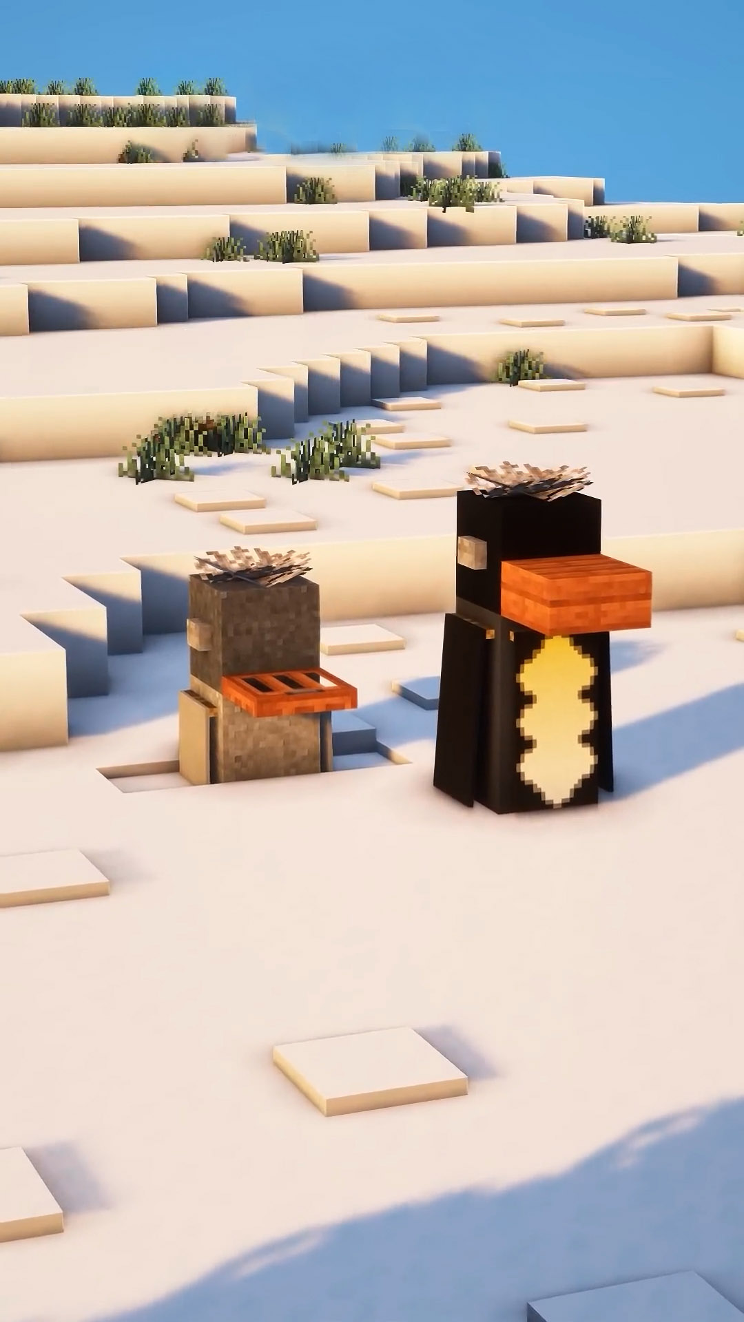 Simple Minecraft penguin build hack for winter decoration ideas