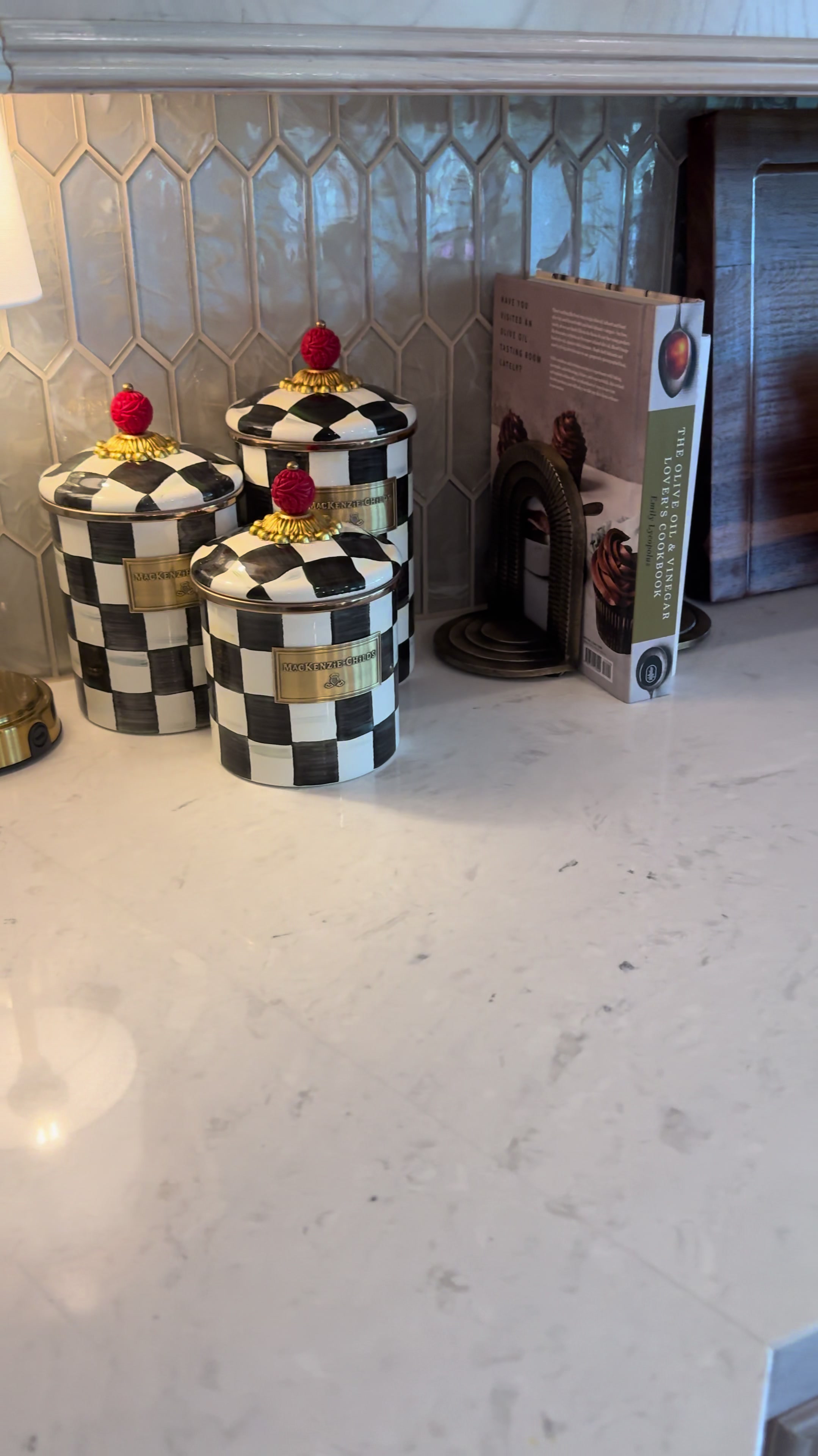 A little kitchen counter decor tour featuring my pretty MacKenzie ...