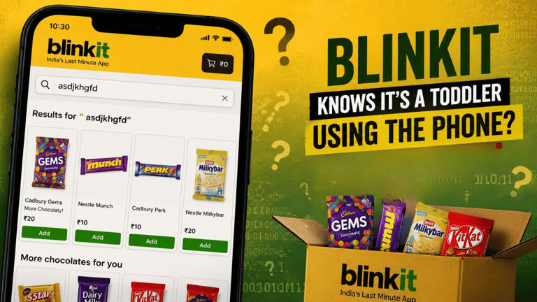 Type toddler-like gibberish on Blinkit and get chocolates? Viral post ...