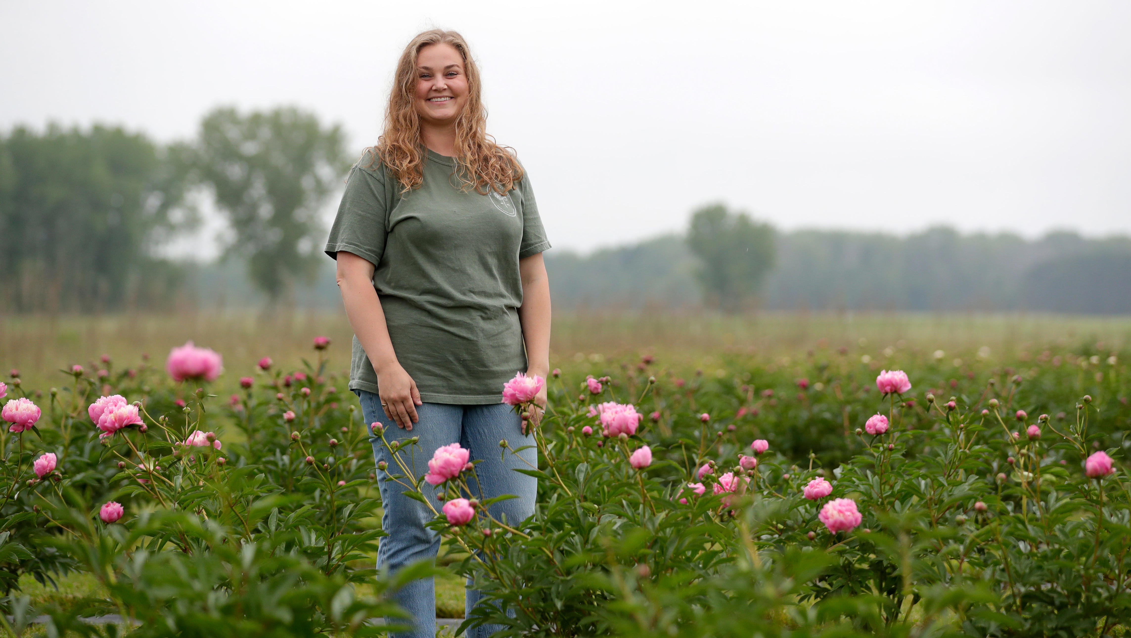 At Sobieski peony farm, you cut your own bouquets while they last