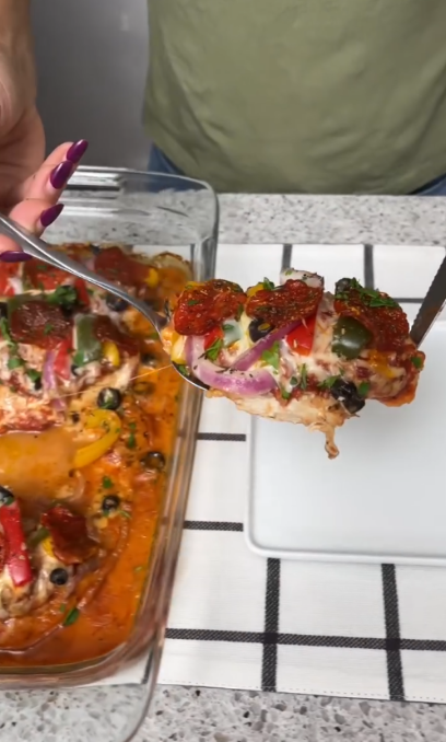 Pizza chicken bake for an easy family dinner