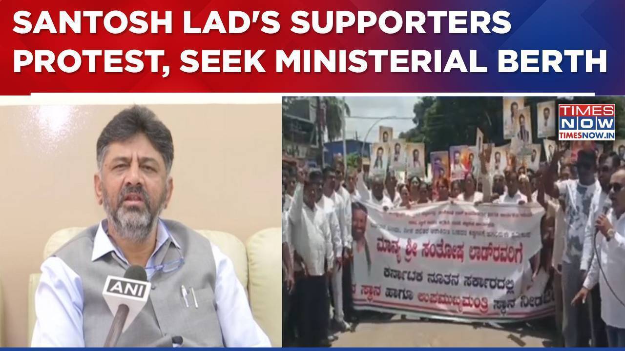 Karnataka cabinet row: Santosh Lad's supporters stage protest, seek ...