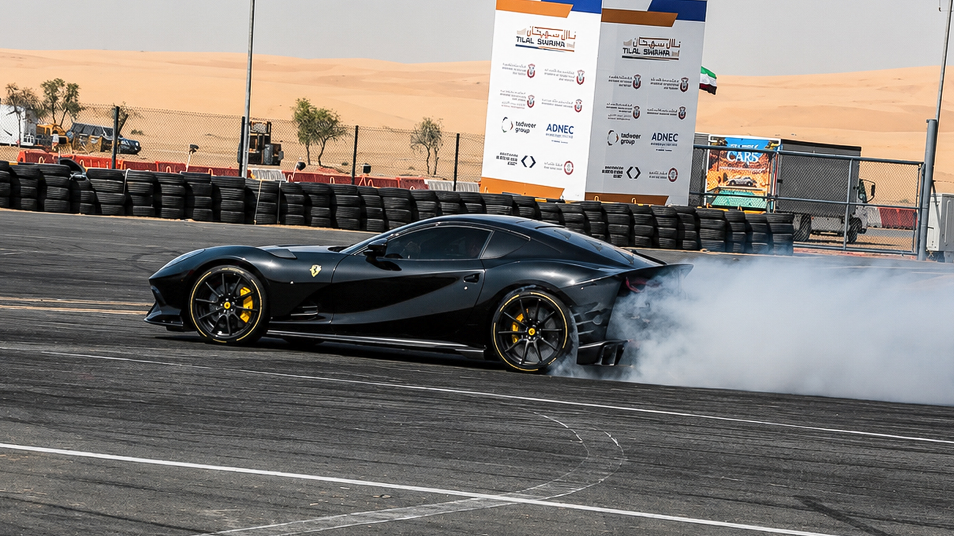 Billionaire's Ferrari Daytona SP3 performing a smoky drift
