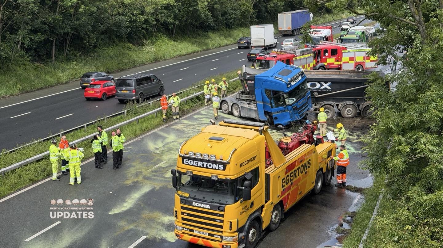 M6 lorry crash: HGV driver taken to hospital after vehicle jackknifed ...