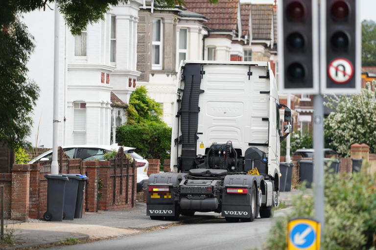 Worthing traffic: Van and motorbike collide; lorry obstructs road and ...