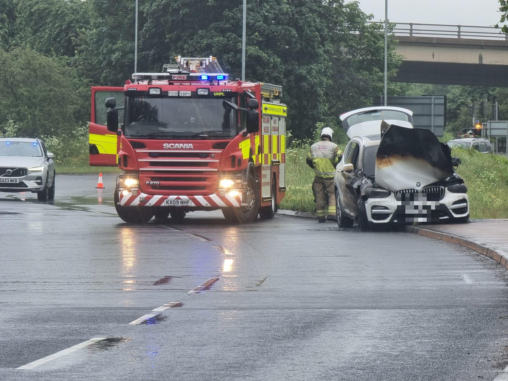 Delays on busy roundabout in Northampton as emergency services called ...