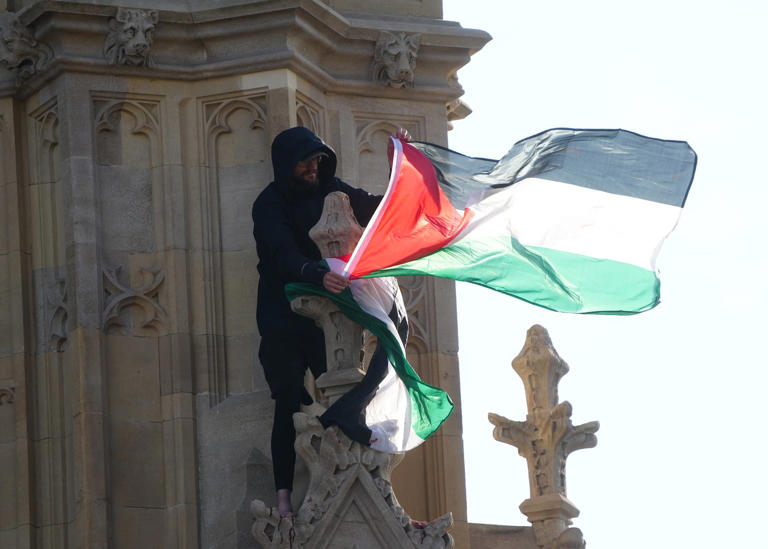 Pro-Palestine protester who climbed Big Ben barefoot guilty of public ...