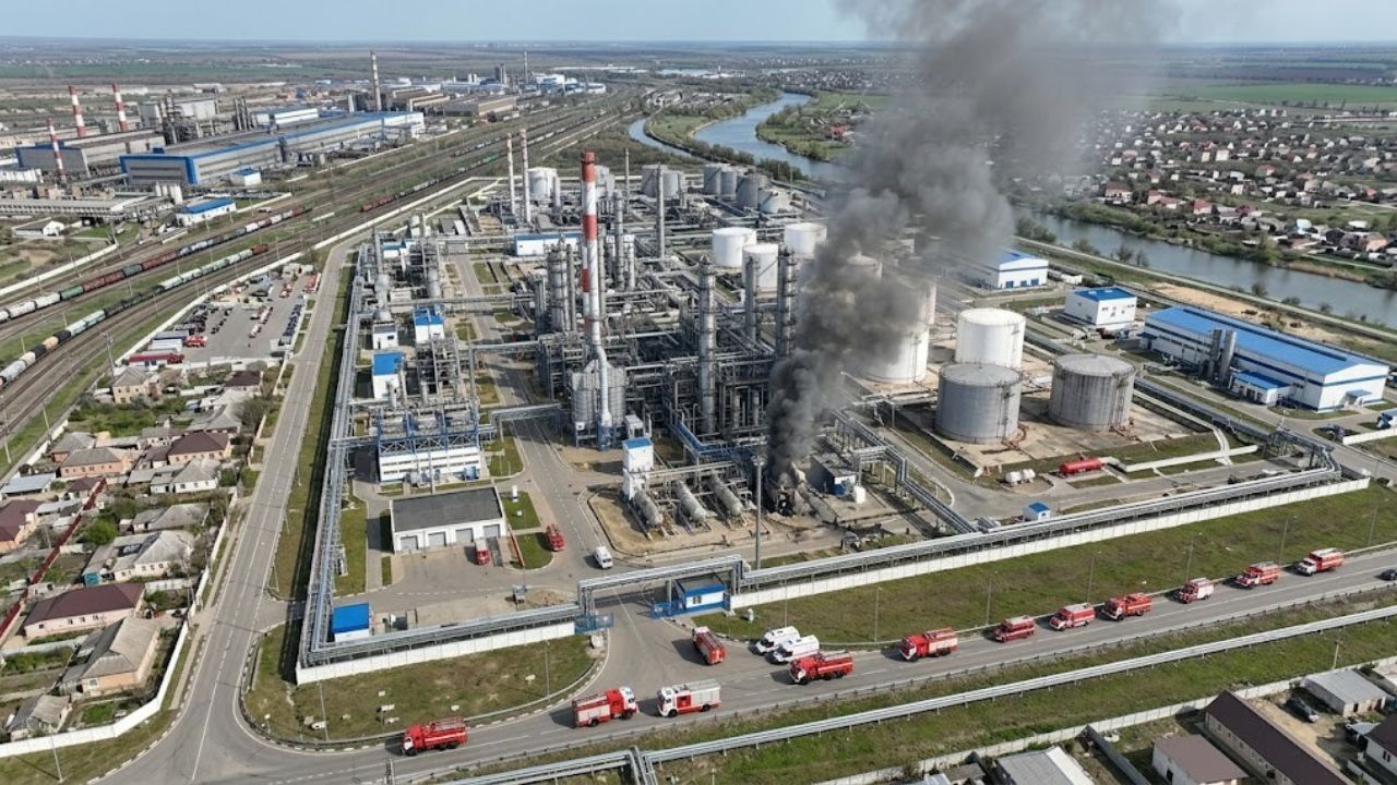 Massive fire hits Krasnodar oil refinery after drone strike