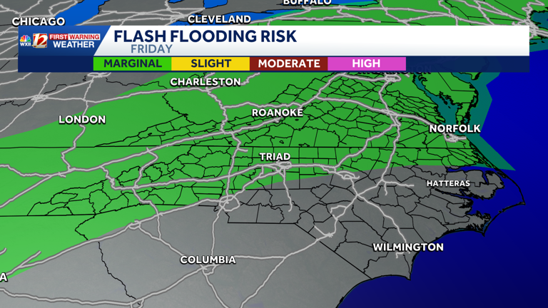 Dangerously high Triad temperatures Friday spark severe storm risk late