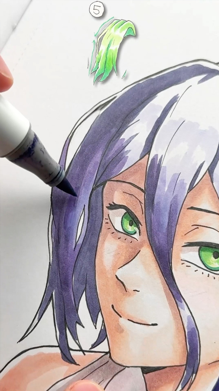 How to color hair with markers only