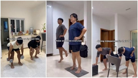 Coach reveals 3 exercises his 63 YO mom does to walk, climb stairs ...