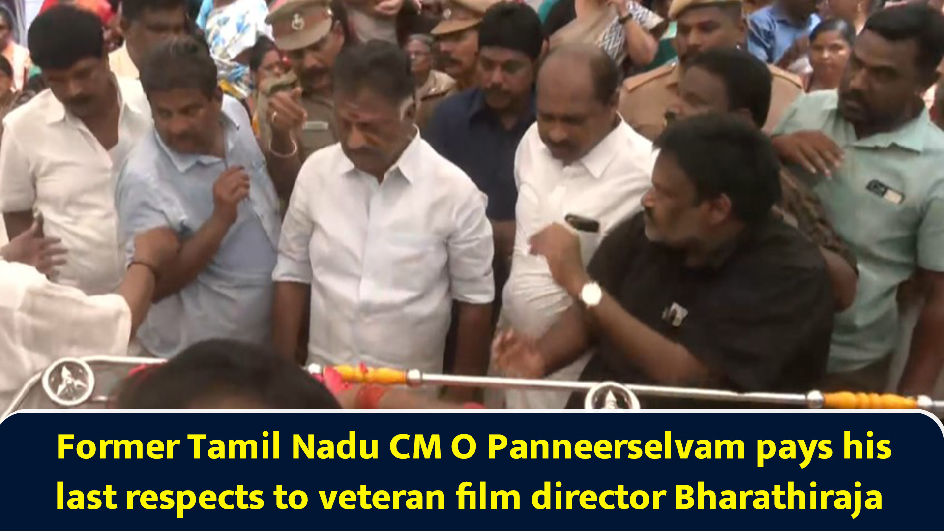 Former Tamil Nadu CM O Panneerselvam pays his last respects to veteran ...