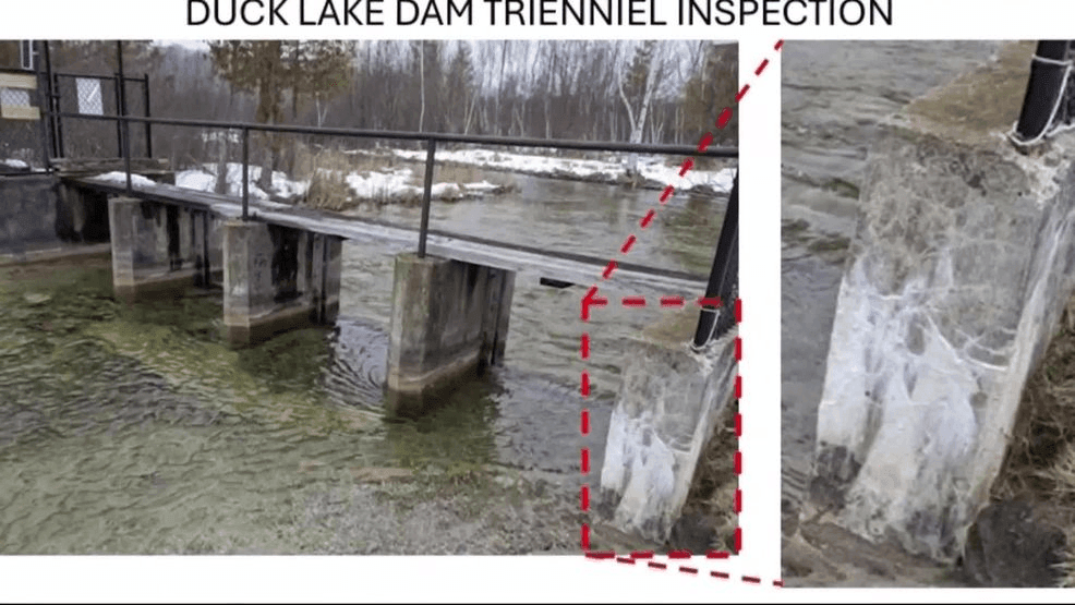 Inspection finds possible maintenance issues at Duck Lake Dam