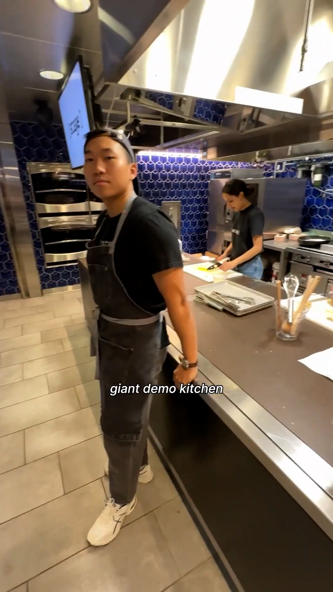 First day cooking real meals in the university cafeteria