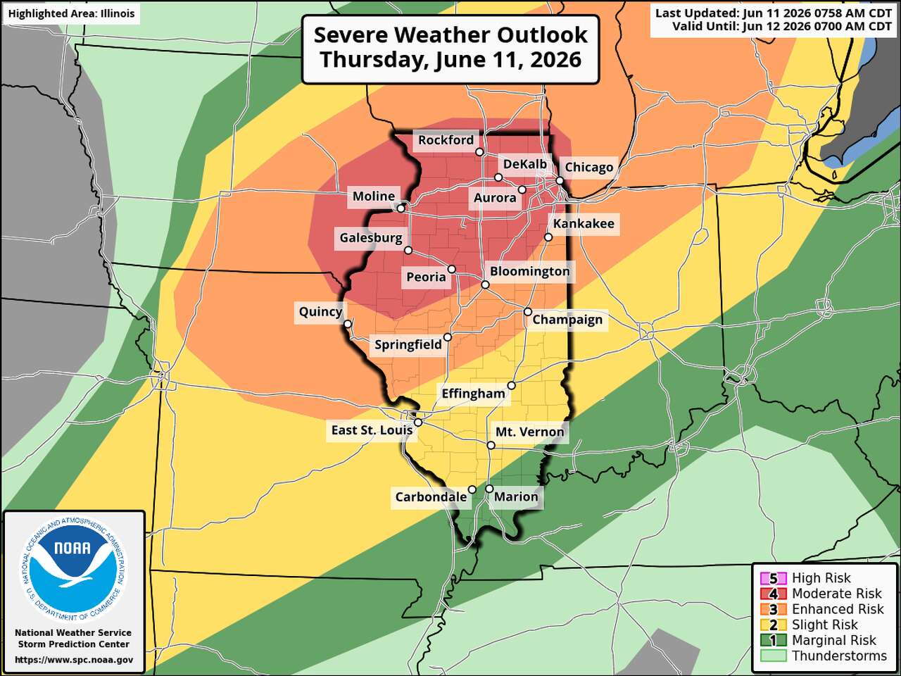 Severe storms likely across Illinois today as SPC upgrades central ...