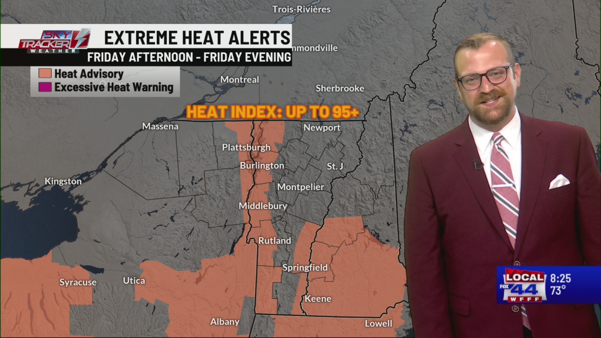Heat advisory Friday for parts of Vermont, New York