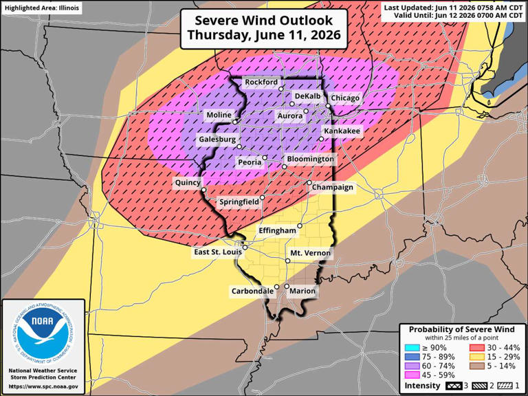 Severe storms likely across Illinois today as SPC upgrades central ...