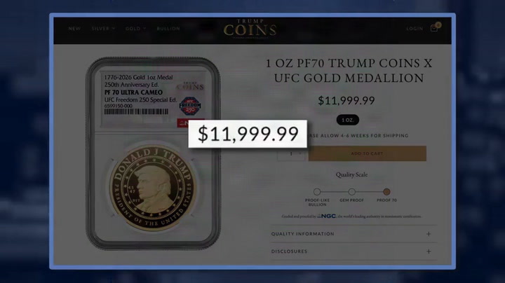 Kimmel exposes the awkward 'fine print' on Trump's $12K gold coin