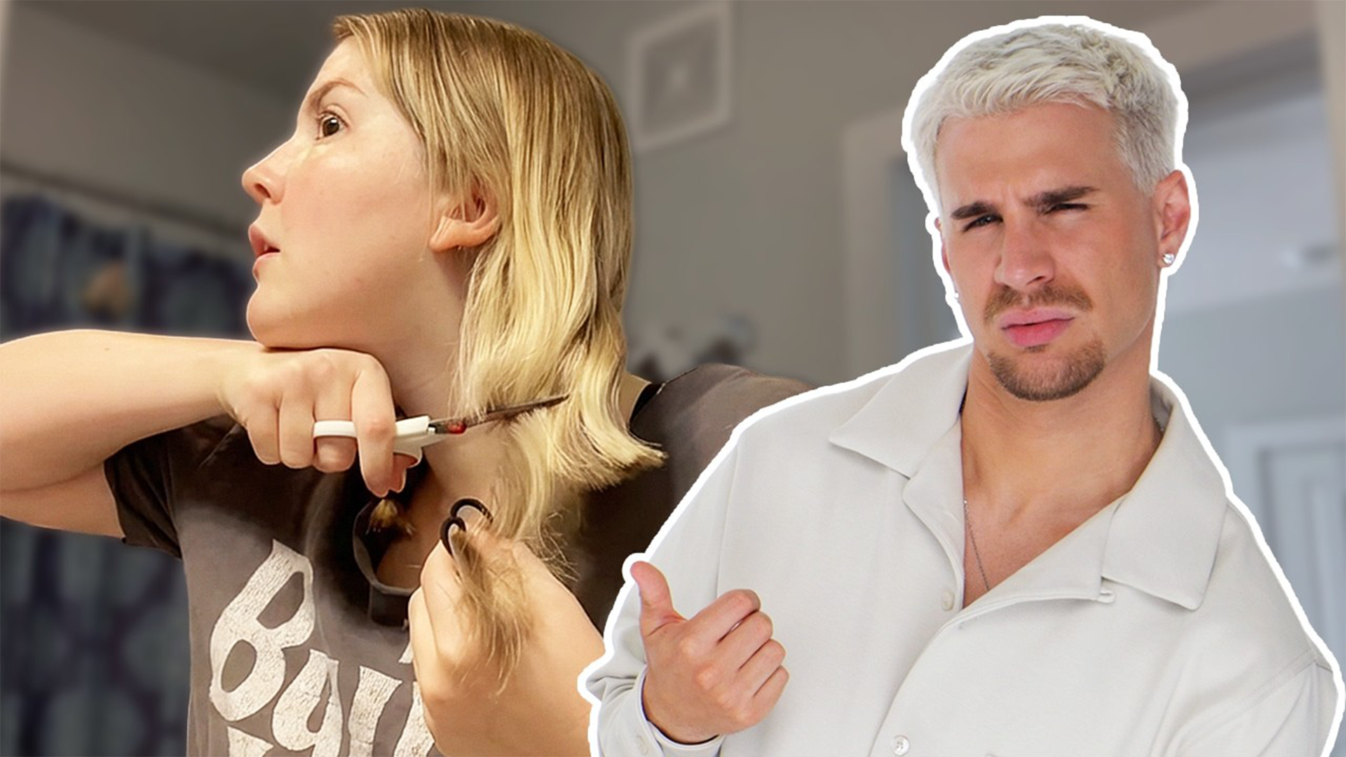 This DIY bob haircut went from confident to chaos fast