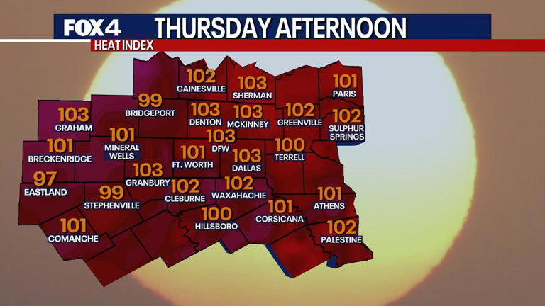 Dallas weather: Triple-digit heat index before storms hit North Texas ...