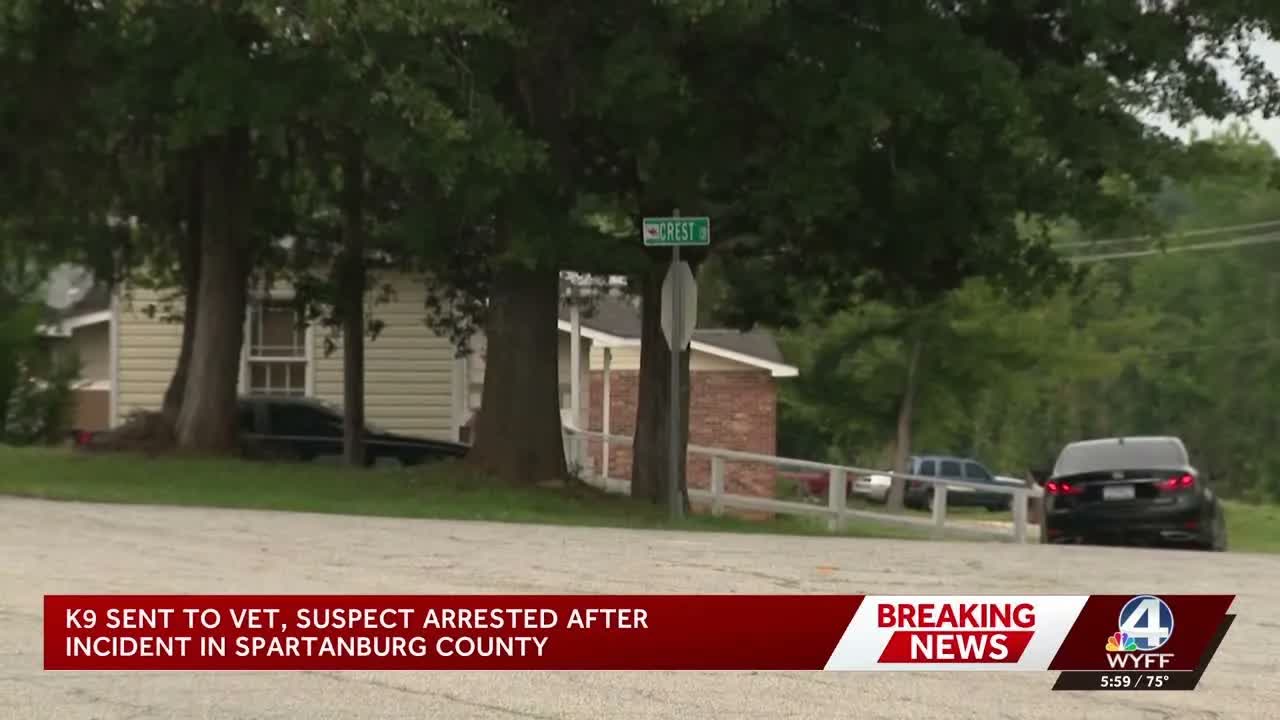 Police K-9 taken to veterinarian after arrest in Spartanburg