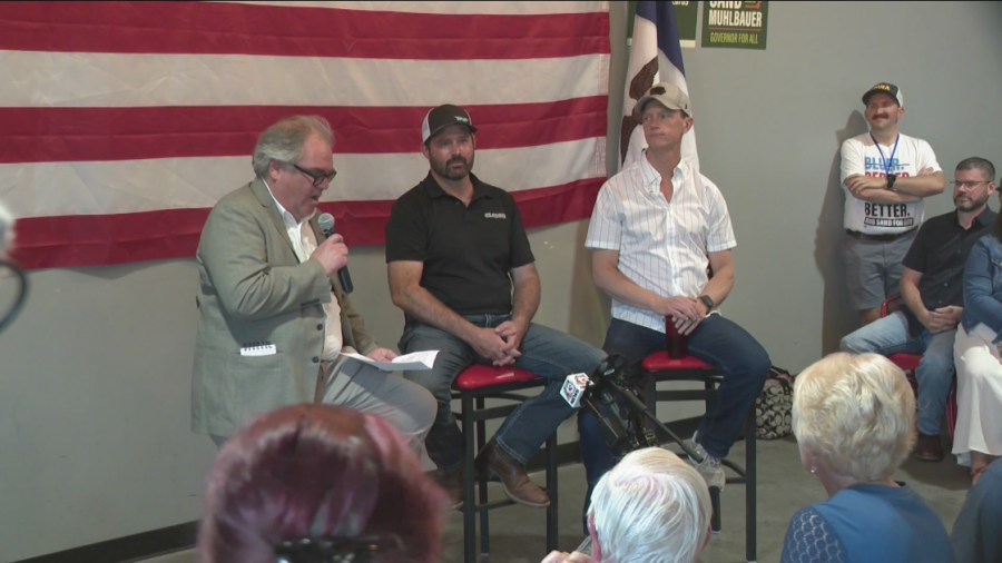 Sand holds first campaign event with running mate Dave Muhlbauer