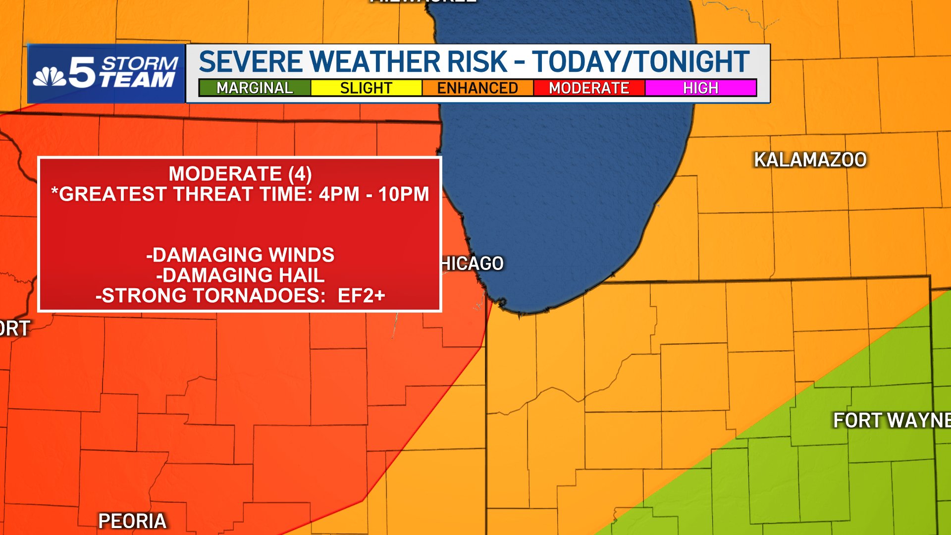 Risk level upgraded for Chicago area as severe storms could bring ...