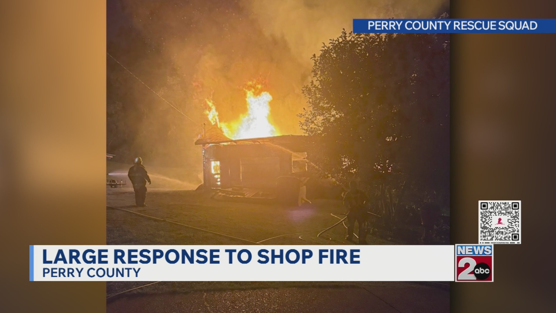 Crews respond to large shop fire in Perry County
