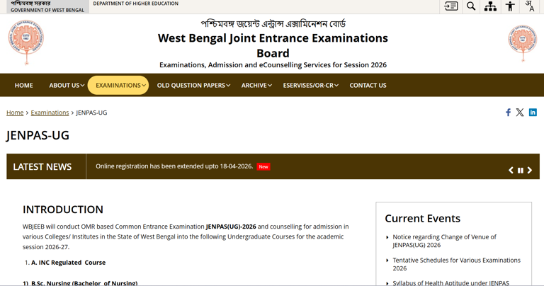 JENPAS UG 2026 answer key likely to be released soon at wbjeeb.nic.in ...