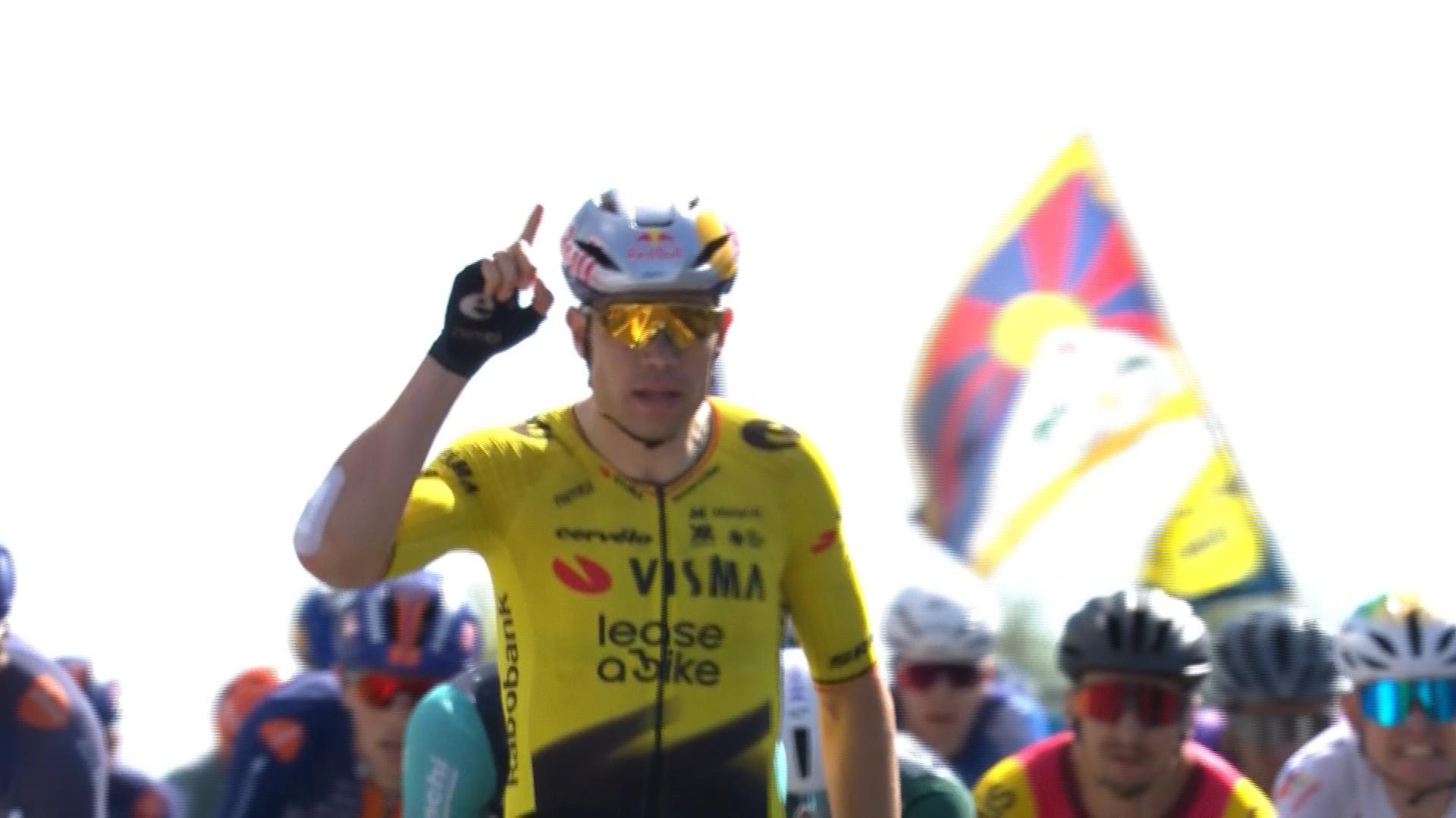 Van Aert bosses bunch sprint to win stage five